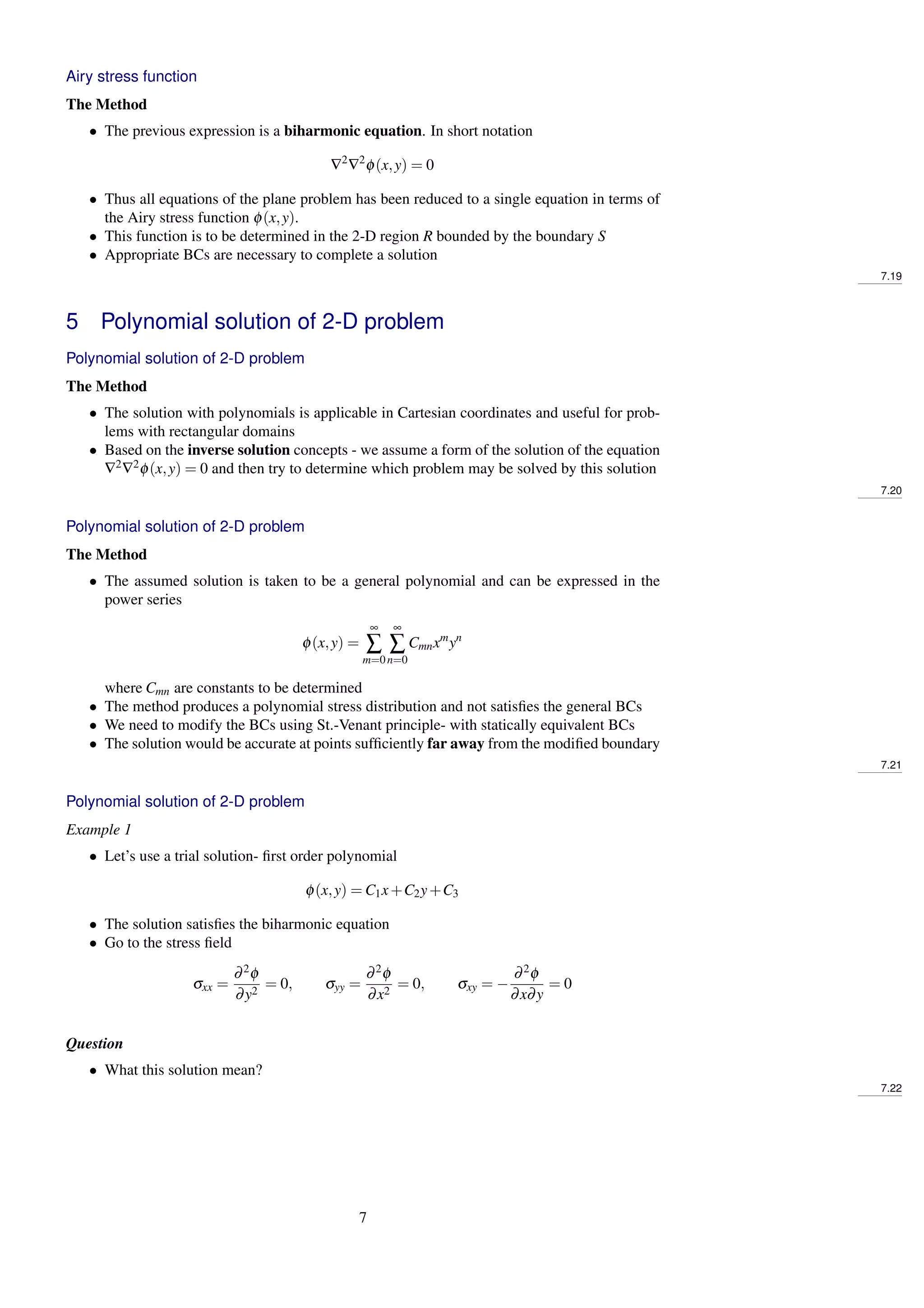 2-D formulation Plane theory of elasticity Att 6672 | PDF