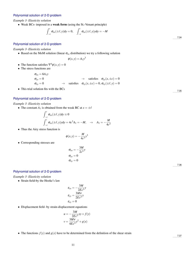 2-D formulation Plane theory of elasticity Att 6672 | PDF