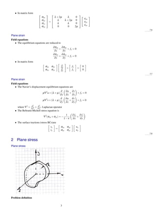 2-D formulation Plane theory of elasticity Att 6672 | PDF