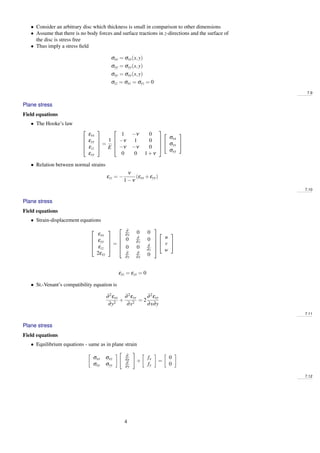 2-D formulation Plane theory of elasticity Att 6672 | PDF