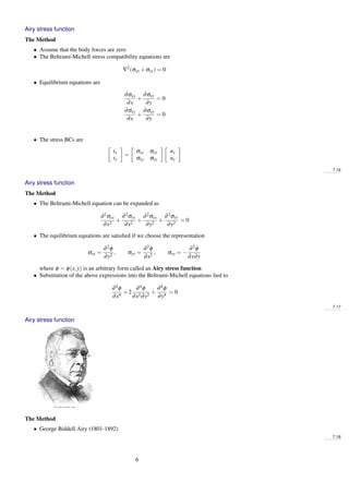 2-D formulation Plane theory of elasticity Att 6672 | PDF