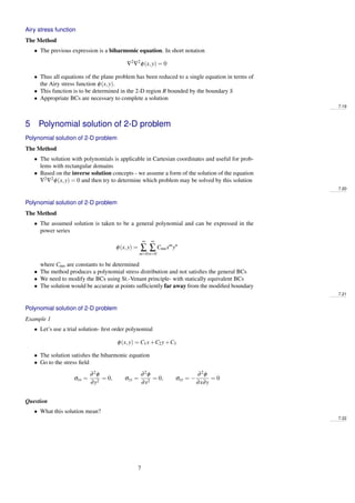 2-D formulation Plane theory of elasticity Att 6672 | PDF