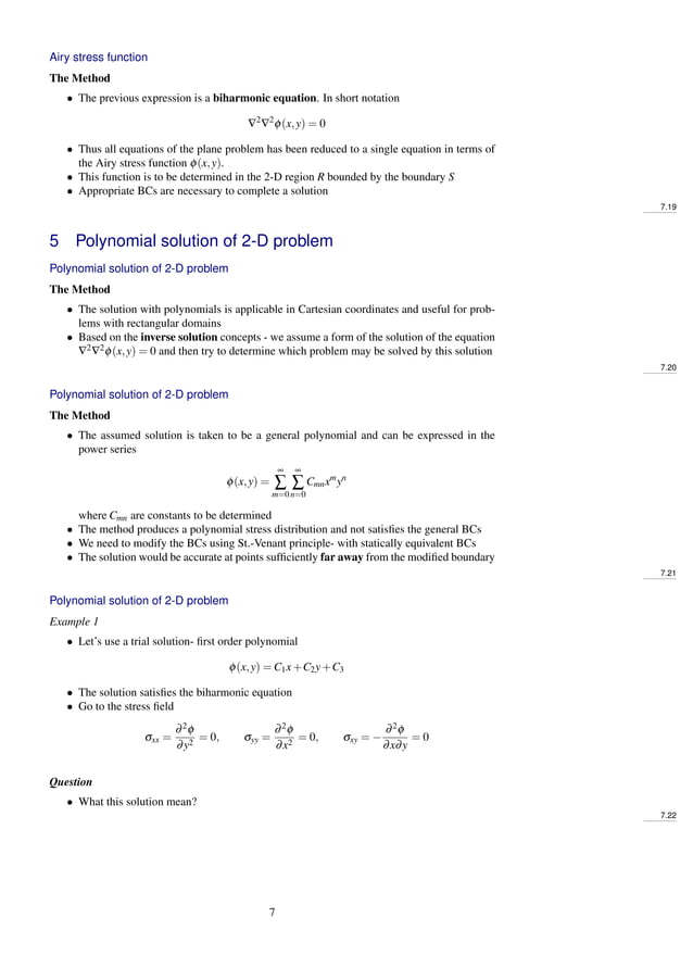 2-D formulation Plane theory of elasticity Att 6672 | PDF