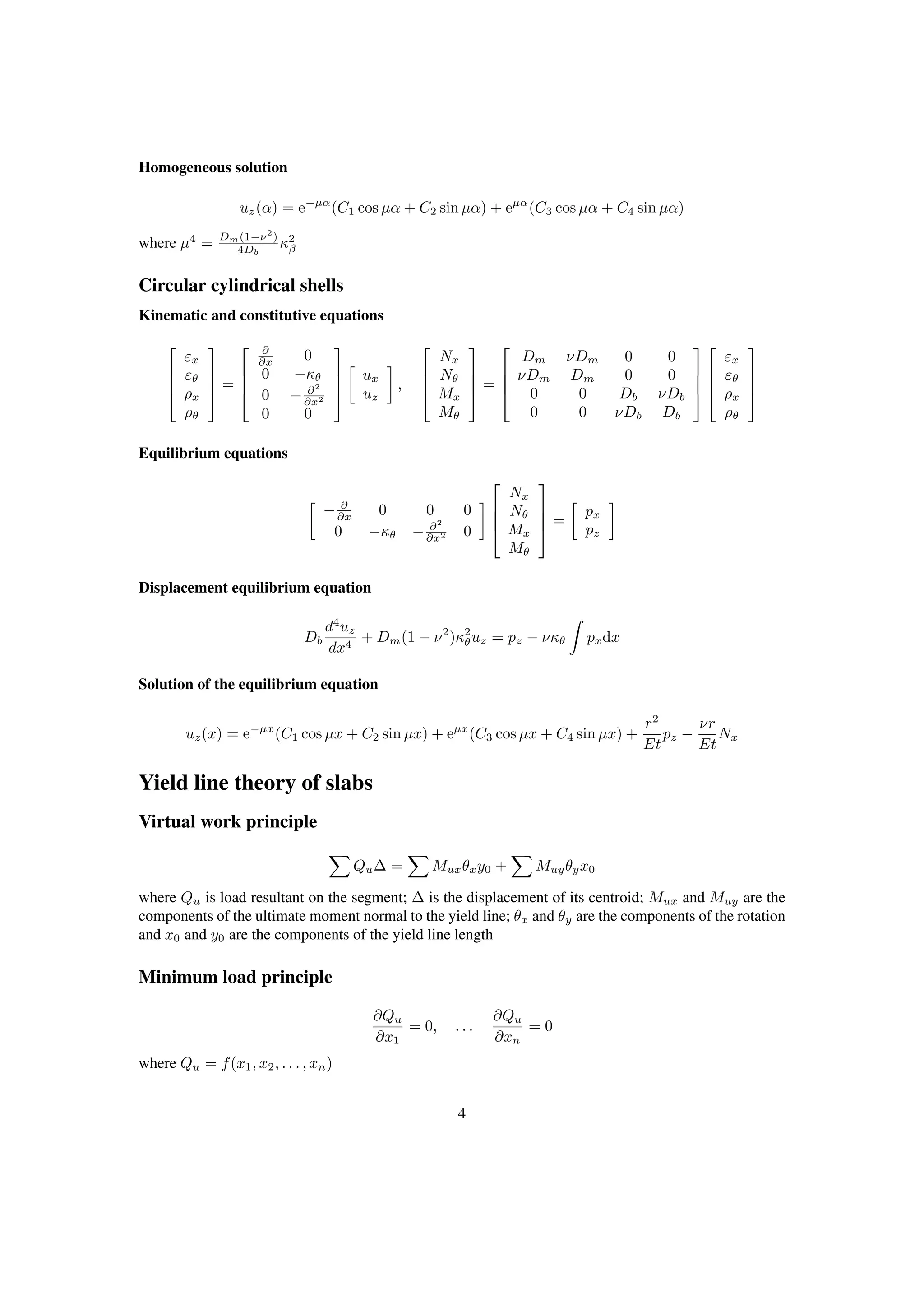 Theory of elasticity and plasticity (Equations sheet, Part 3) Att 9035 ...