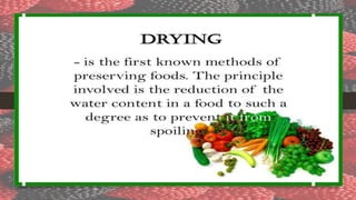 Food Preservation. Methods of food preservation | PPT