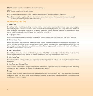 Features of Kent Atta Maker and Bread Maker | PDF