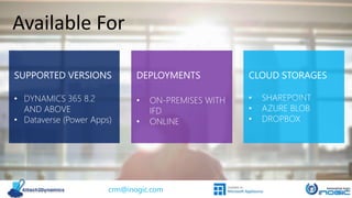Attach2Dynamics - Documents and attachments management solution | PPT