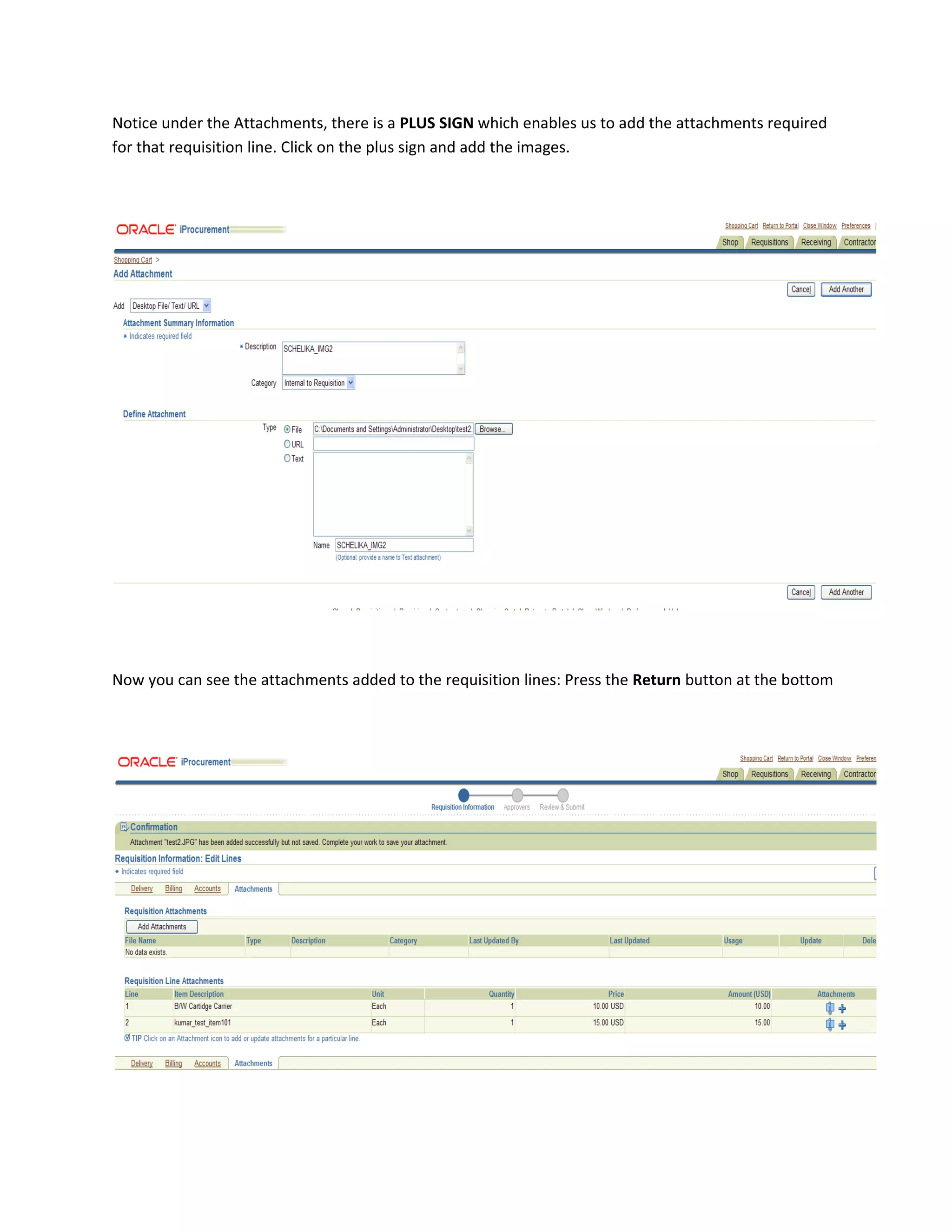Attach a image to the requisition line in iprocurement | DOC