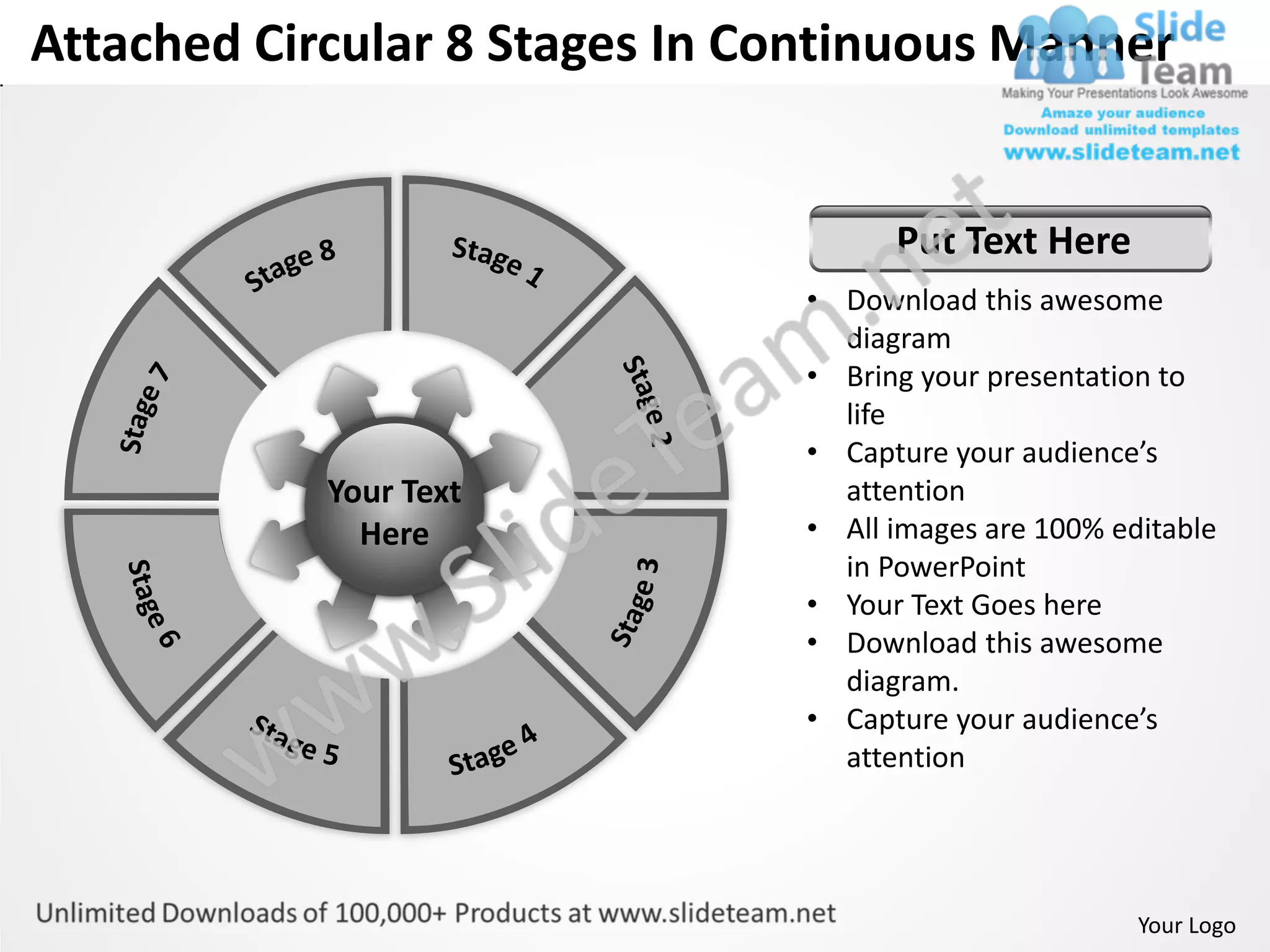 Attached circular 8 stages in continuous manner arrows network software ...