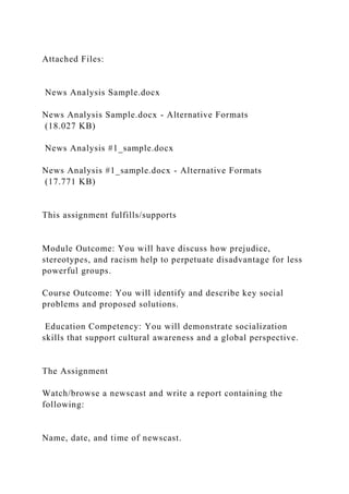 Attached Files News Analysis Sample.docxNews Analysis Sam.docx