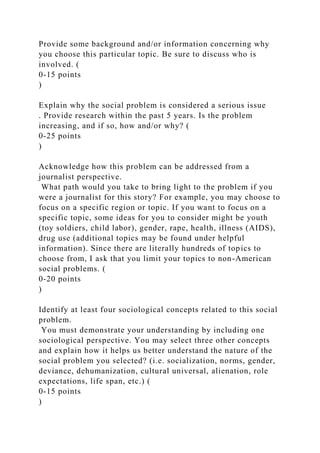 Attached Files SOC-220_SOCIAL PROBLEMS PRESENTATION.docx