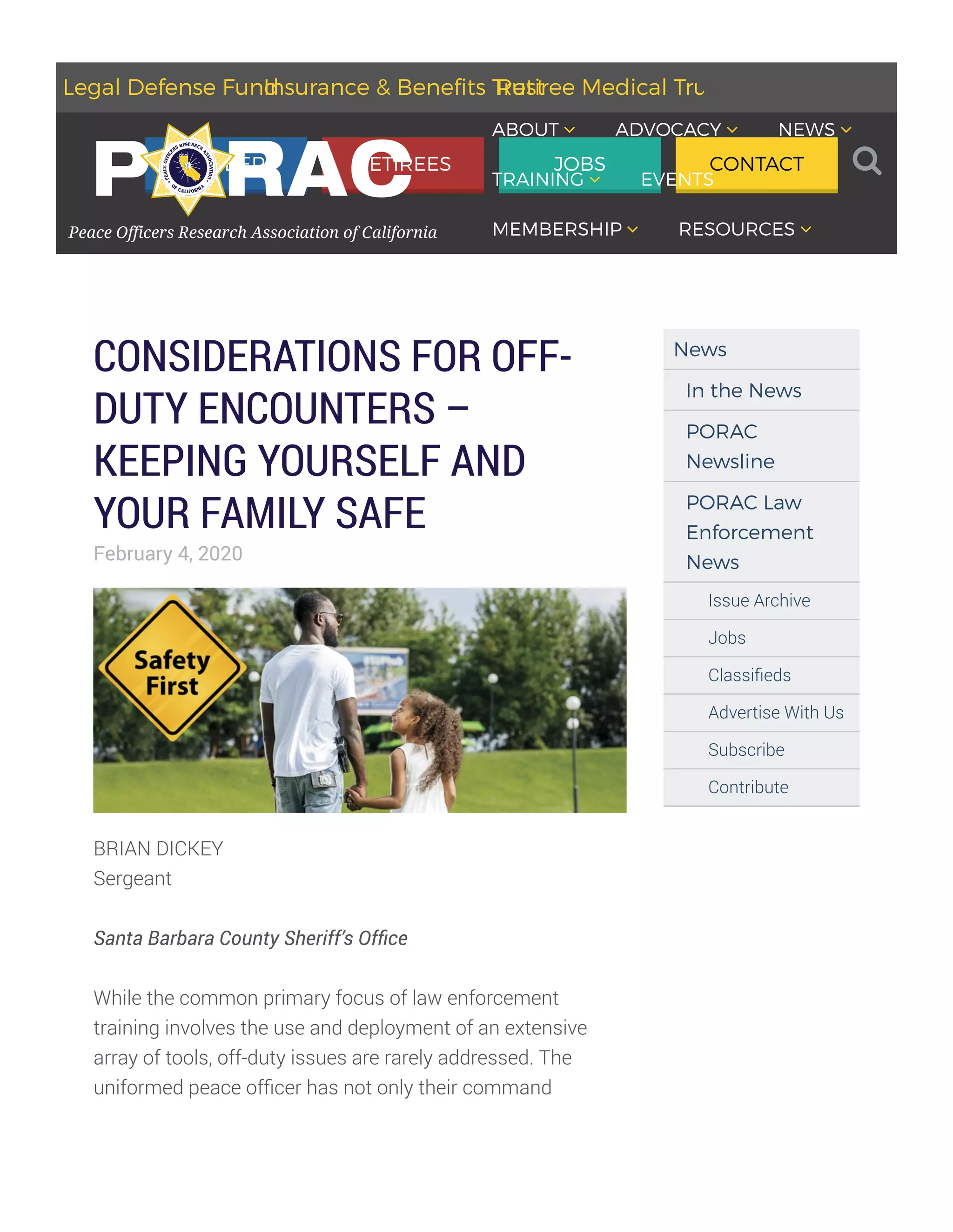 Considerations for Off-Duty Encounters PORAC Magazine | PDF