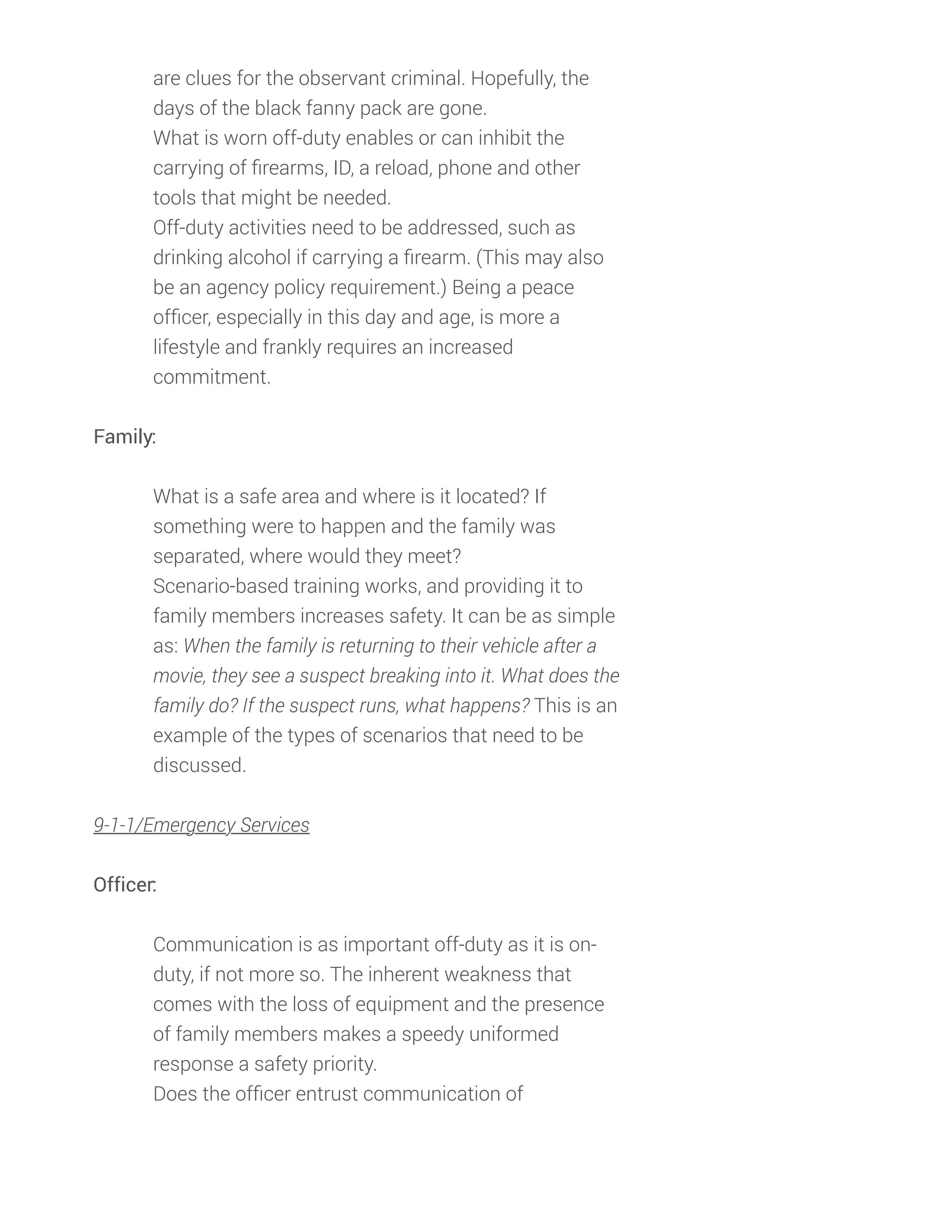 Considerations for Off-Duty Encounters PORAC Magazine | PDF