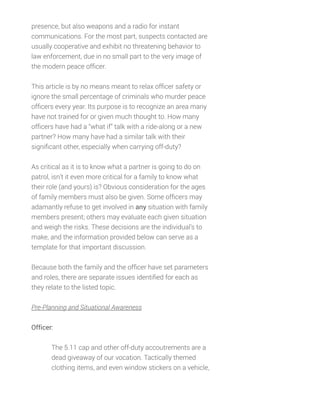 Considerations for Off-Duty Encounters PORAC Magazine | PDF
