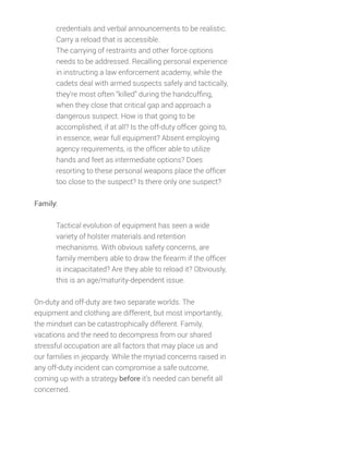 Considerations for Off-Duty Encounters PORAC Magazine | PDF