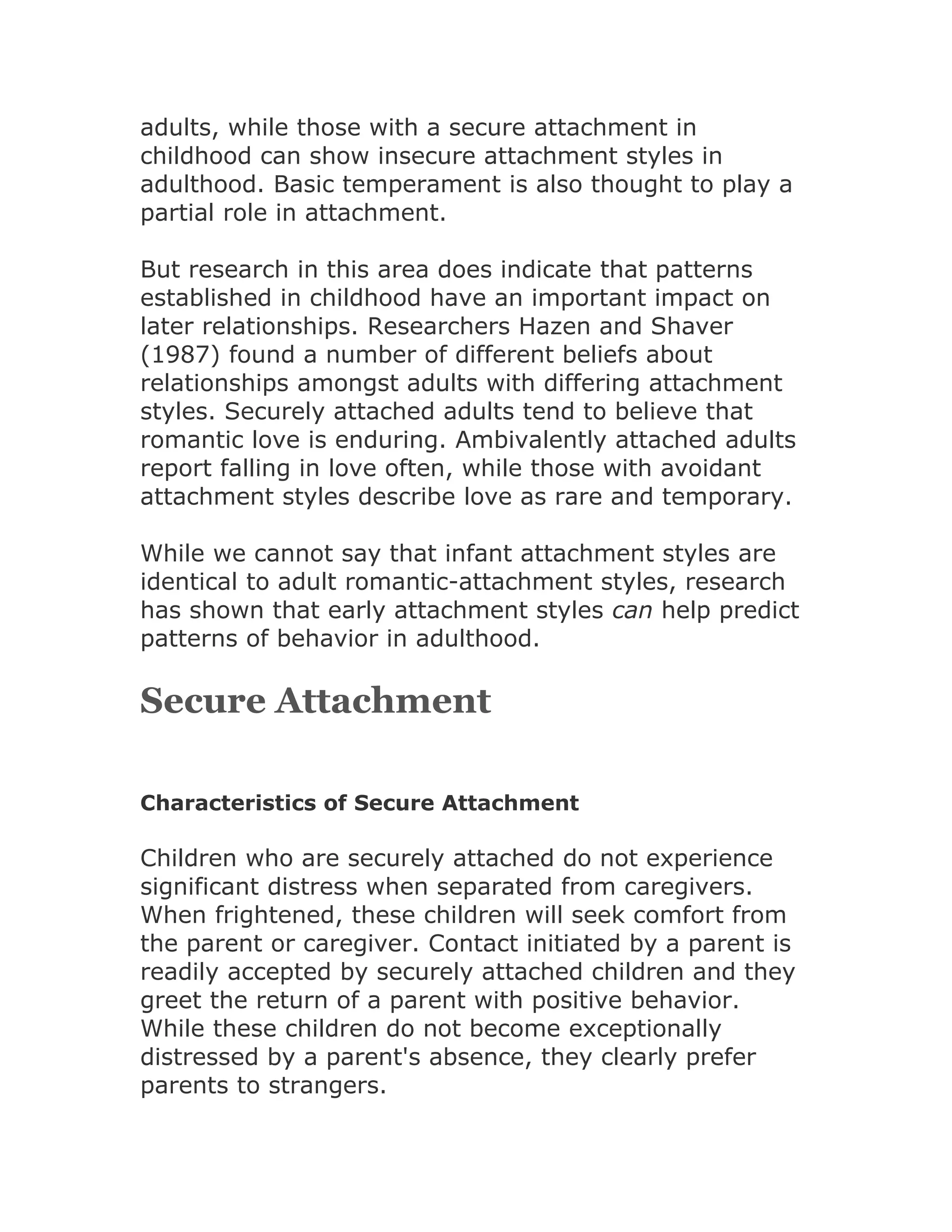 Attachment | DOC | Parenting Babies and Toddlers | Parenting