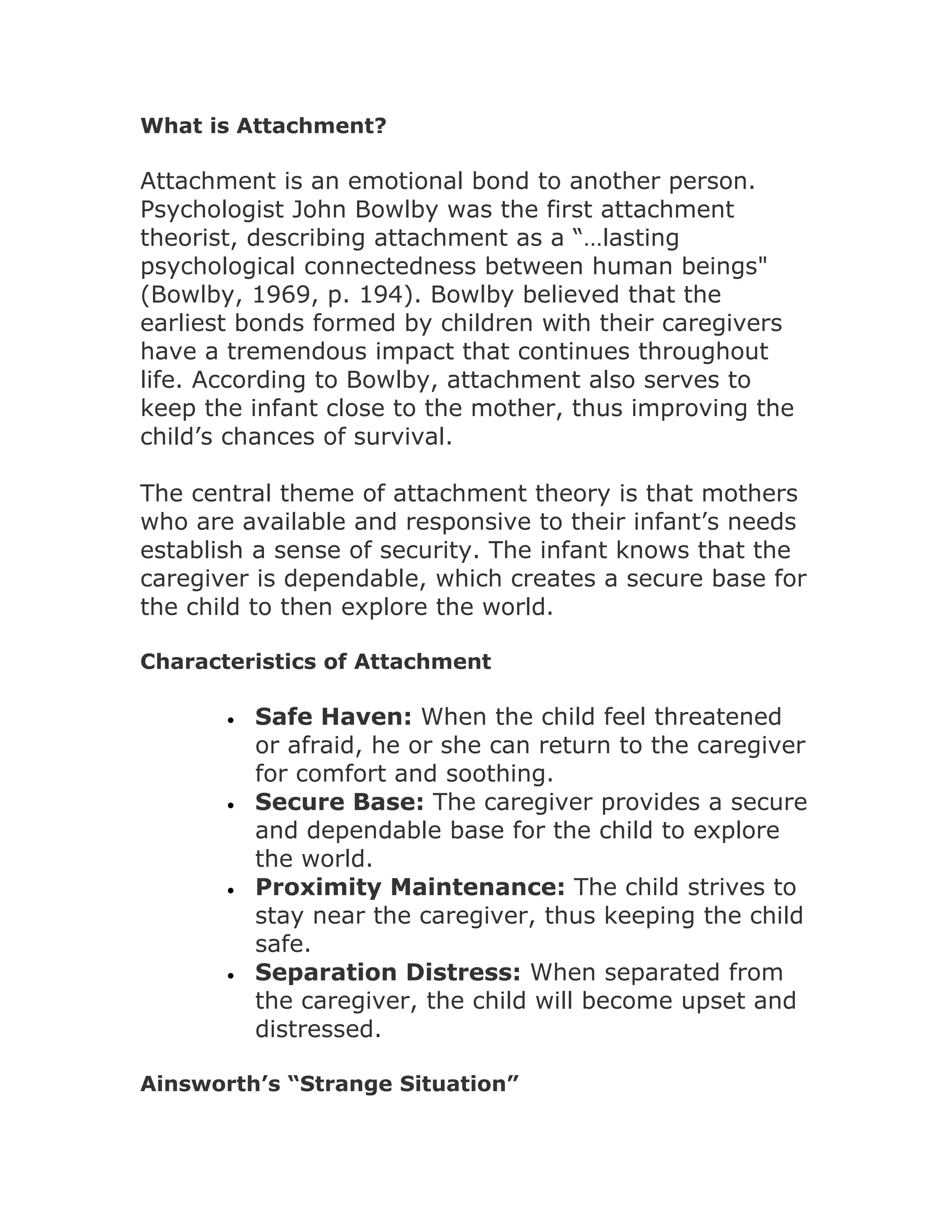 Attachment | DOC | Parenting Babies and Toddlers | Parenting