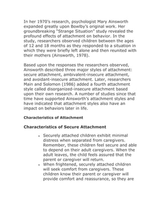 Attachment | DOC | Parenting Babies and Toddlers | Parenting