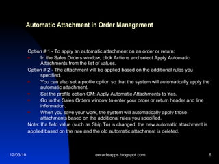 Automatic Attachment in Oracle Order Management | PPT