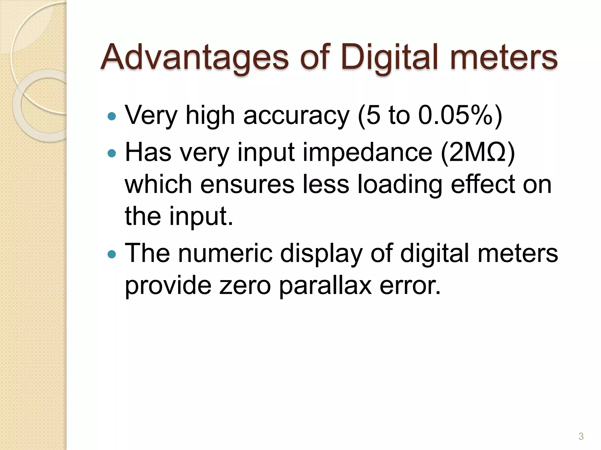 Digital Voltmeter, Digital Ammeter and Digital Multimeter | PPTX