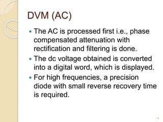 Digital Voltmeter, Digital Ammeter and Digital Multimeter | PPTX