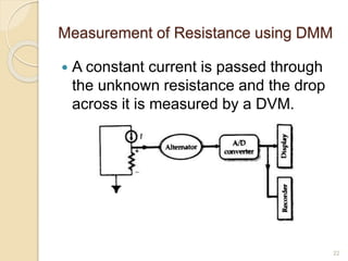 Digital Voltmeter, Digital Ammeter and Digital Multimeter | PPTX