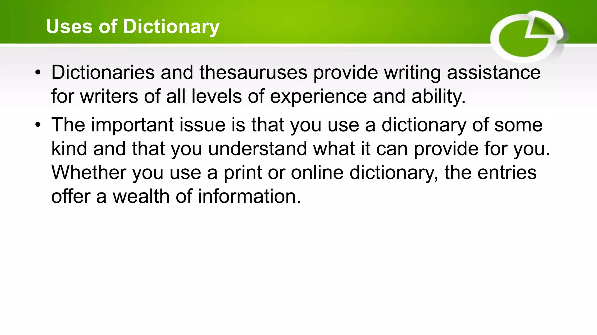 Dictionary and Thesaurus | PPTX