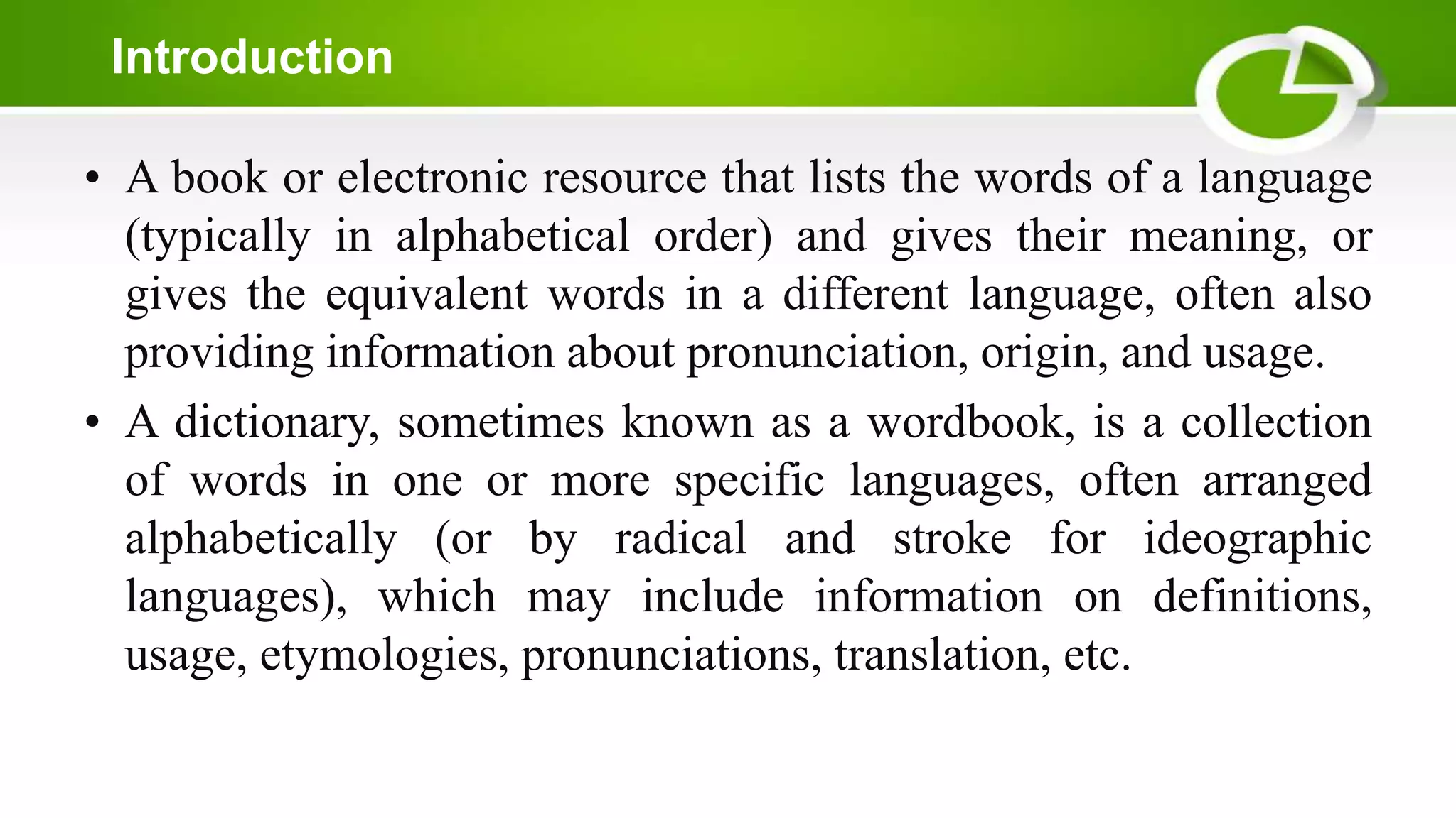 Dictionary and Thesaurus | PPTX