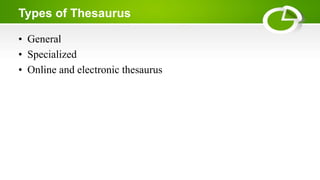 Dictionary and Thesaurus | PPTX