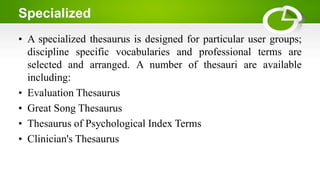 Dictionary and Thesaurus | PPTX