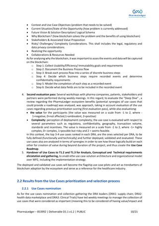 PharmaLedger – Use case prioritization and selection for deployment | PDF