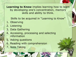 4 pillars of education | PPTX