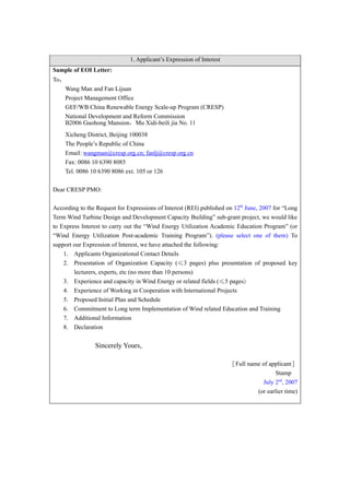 Attachment 4 standard format for eoi and its guidelines | PDF