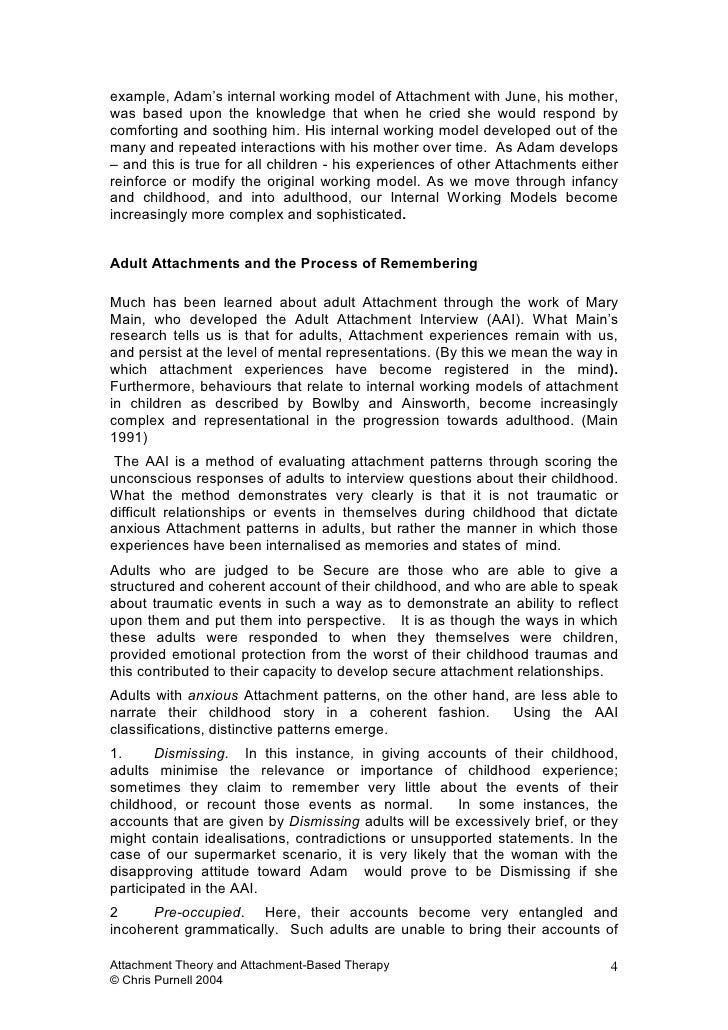 Attachment And Attachment Based Therapy