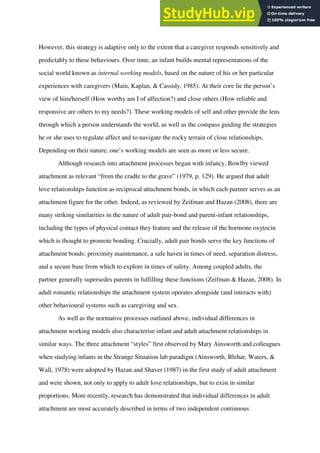 Attachment And Romantic Relationships The Role Of Working Models Of ...
