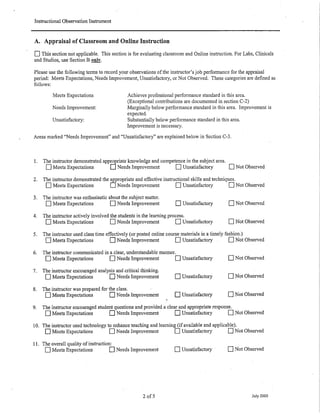 Attachment D Adjunct Faculty Evaluation | PDF