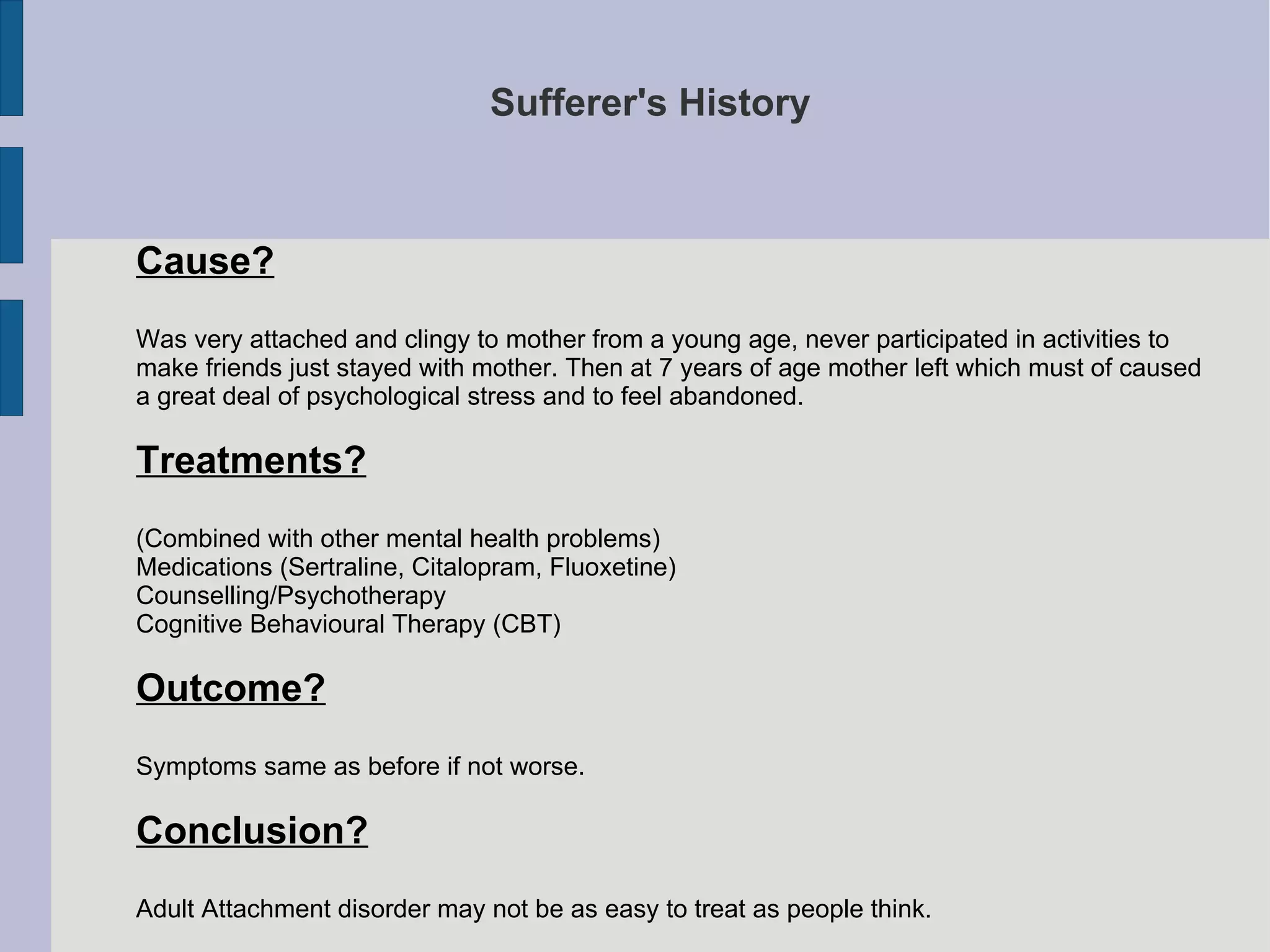 Adult Attachment Disorder presentation | ODP