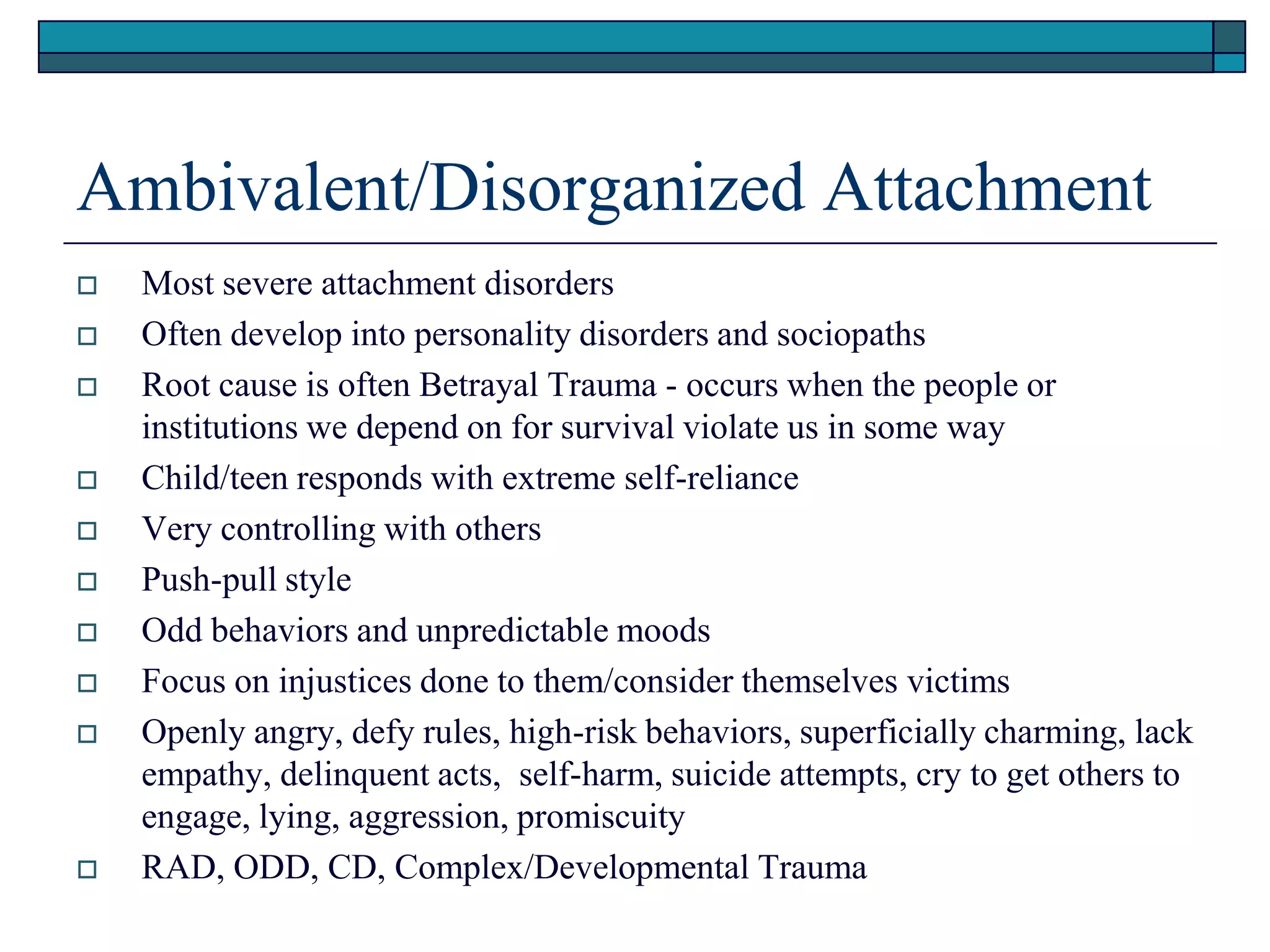 Attachment disorders presentation | PDF