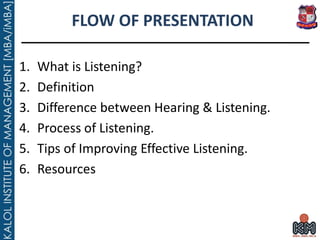 effective listening and it's tips | PPTX