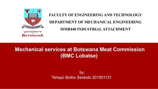 Mechanical engineering internship presentation | PPTX