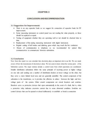 substation internship report | DOCX