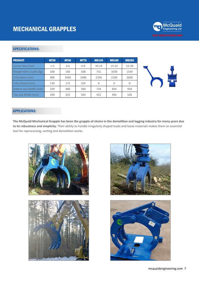 McQuaid Engineering Attachments brochure | PDF