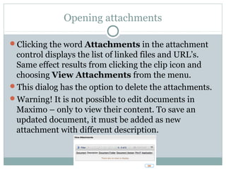 Attachments in IBM Maximo Asset Management | PPT
