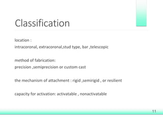 Attachments in removable partial prosthesis | PPTX