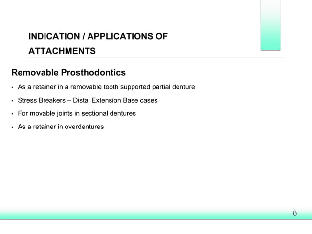 Attachments in removable partial prosthesis | PPTX