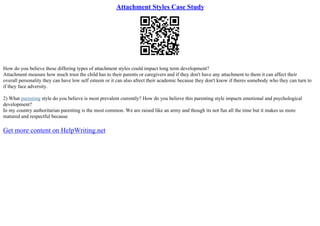 Attachment Styles Case Study | PPT