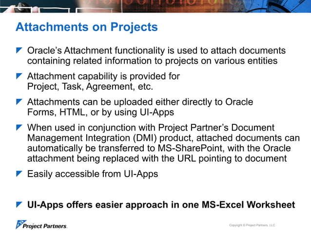 Upload Oracle Ebs Attachments Via Ms Excel Templates Using Project Partners Ui Apps Ppt