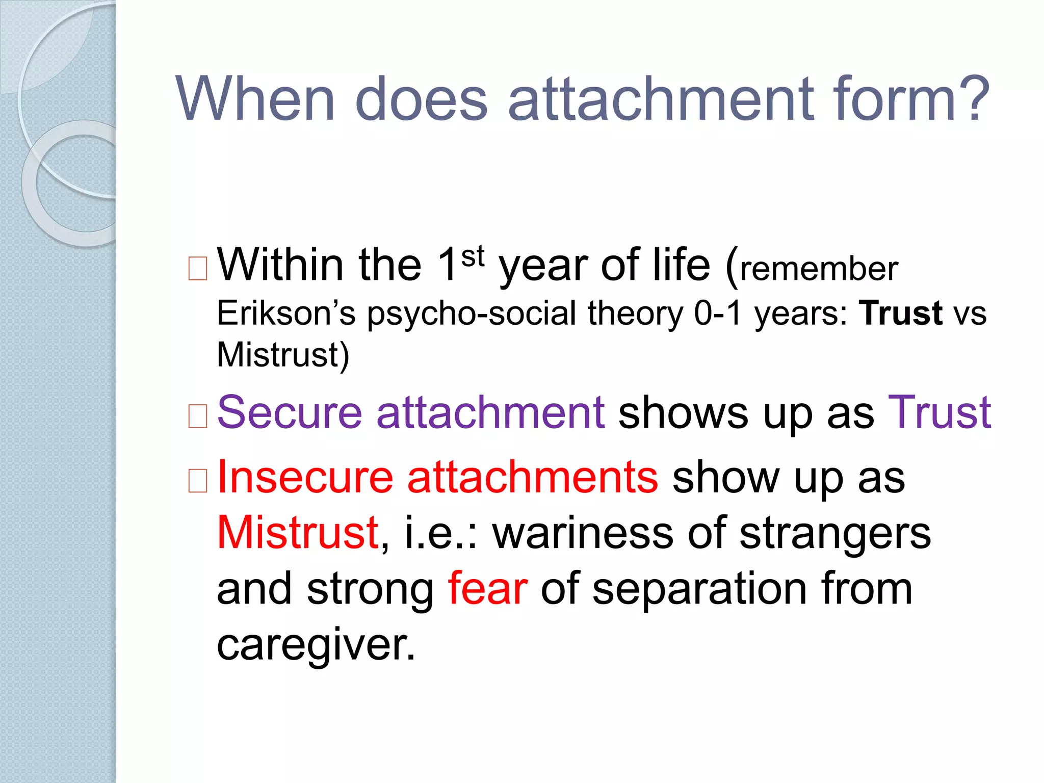 Attachment theories Bowlby Ainsworth | PPTX