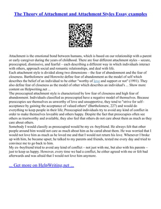 Attachment Theory | PDF