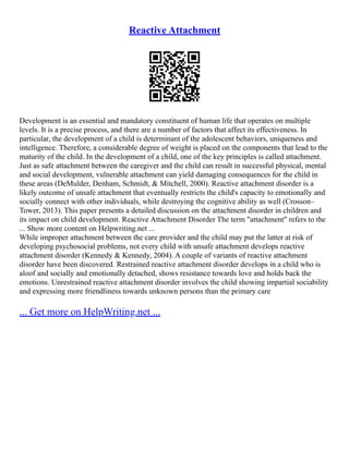 Attachment Theory | PDF